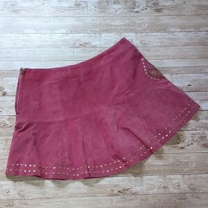 Maxima | Skirts | Wilsons Leather Maxima Plum Suede Mini Skirt Xs ...